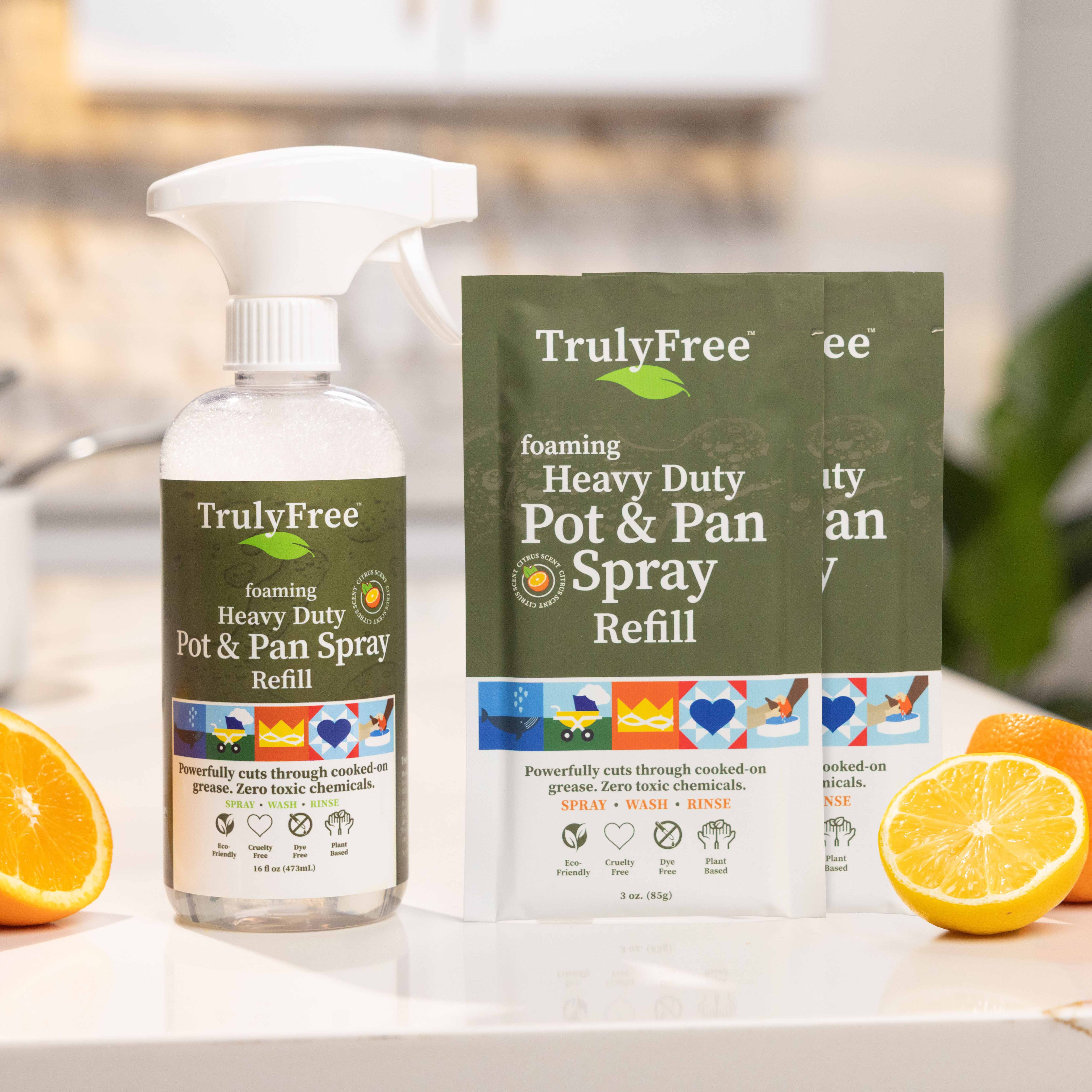 Heavy Duty Pot and Pan Spray - Foaming Cleaner | Truly Free Home